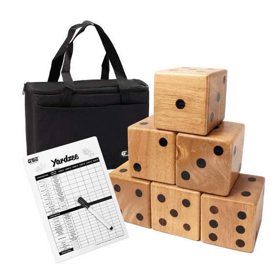 GSE Giant Outdoor Dice Game Set, Includes Scorecard, Carry Bag, Yardzee ...