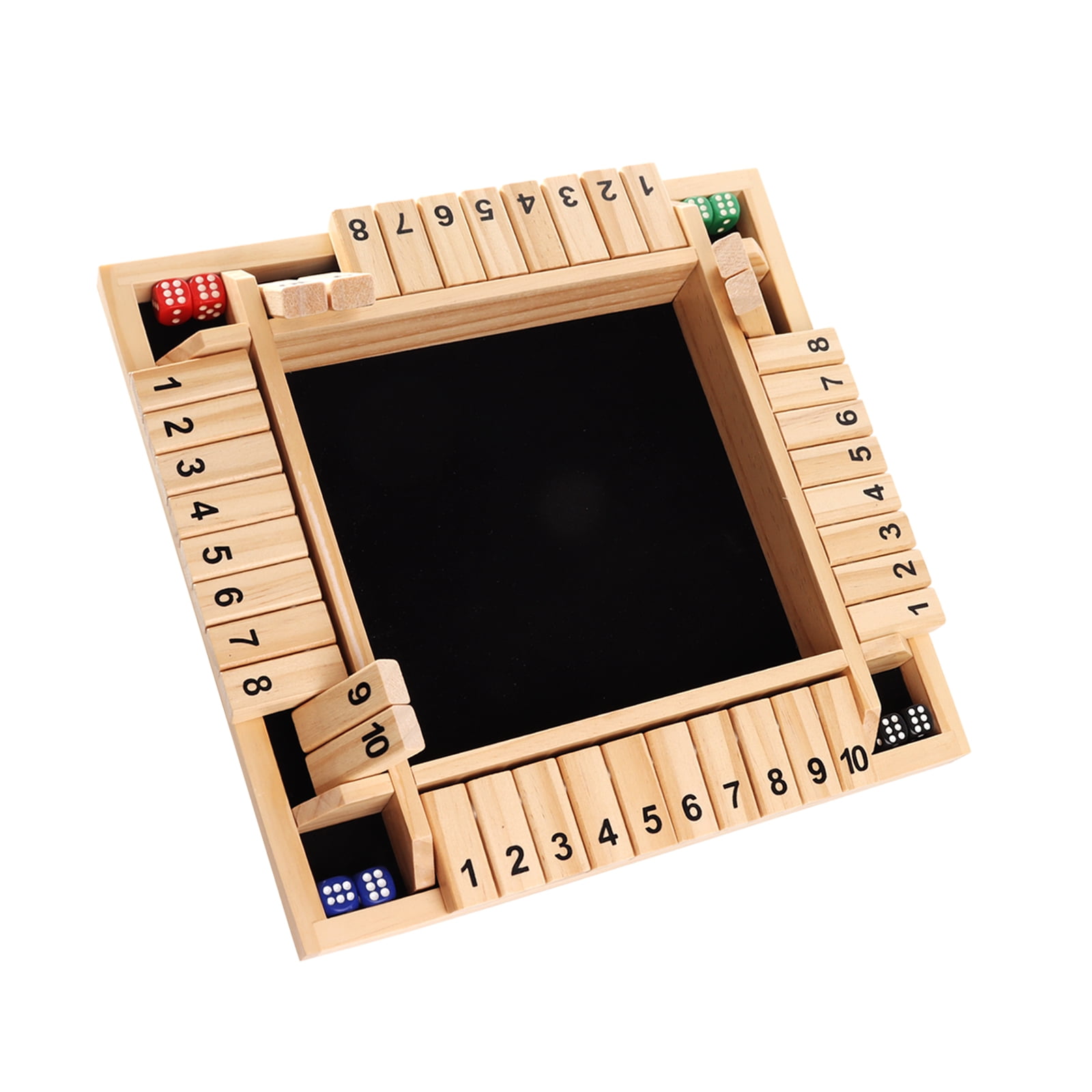 GSE Games & Sports Expert 4-Player 10 Numbers Wooden Shut the Box Dice ...