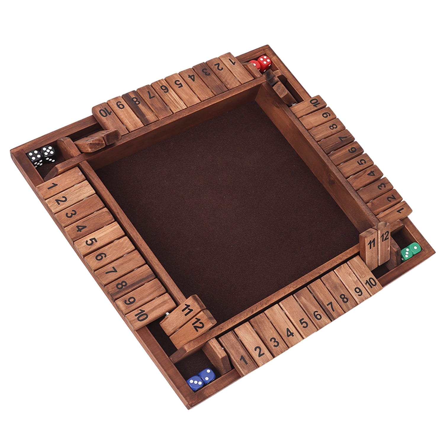 GSE Games & Sports Expert 4-Player Shut The Box Dice Game, 12 Numbers ...