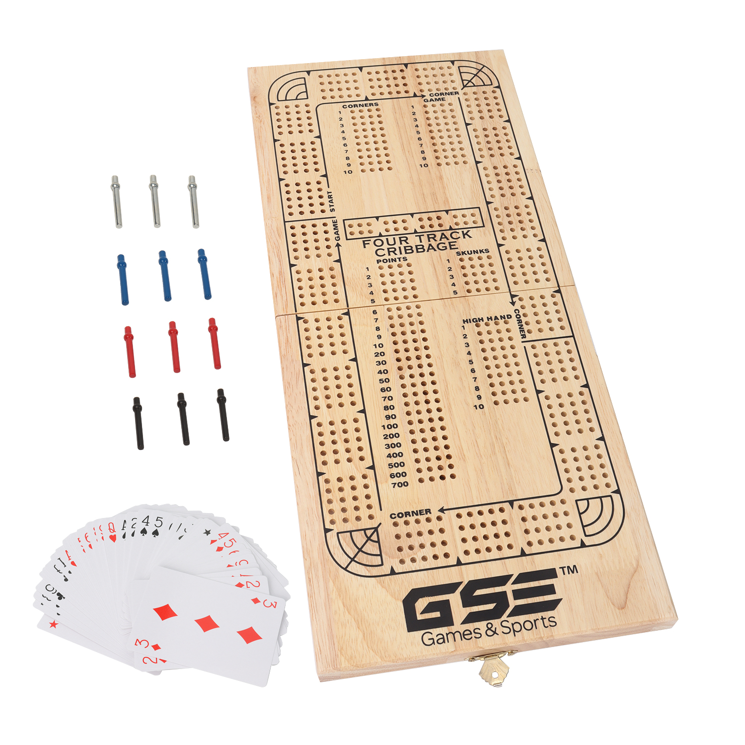 Classic Games Collection 4-Track Continuous Cribbage Board - Walmart.com