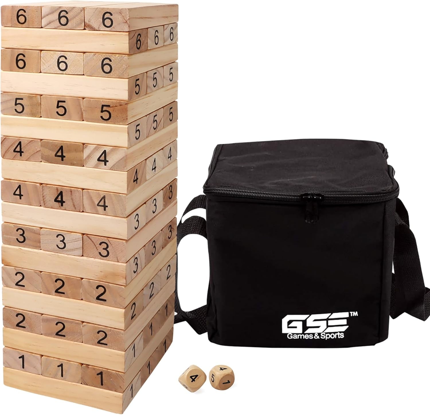 GSE Games & Sports Expert 54-Piece Medium Tumbling Timbers, Wooden ...