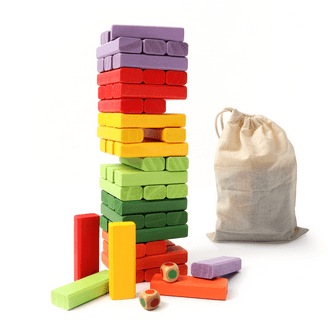 colored jenga blocks
