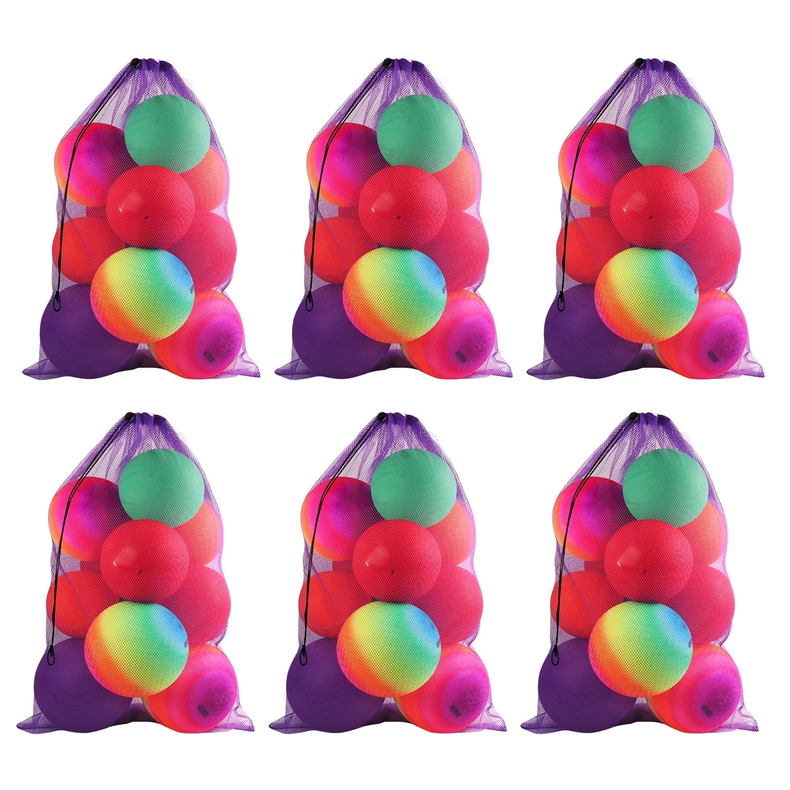 GSE Games & Sports Expert 6 Pack 24"x36" Large Mesh Drawstring Bag for Sports Balls, Football ...