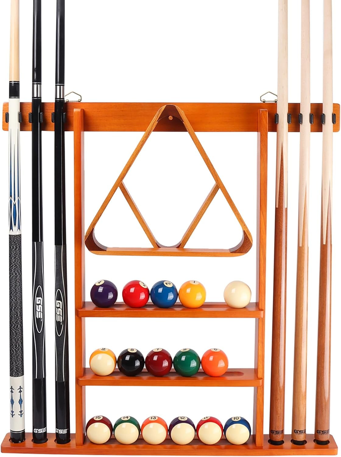 GSE Games & Sports Expert 8 Pool Cue Wall Rack with Score Counter, Pool ...