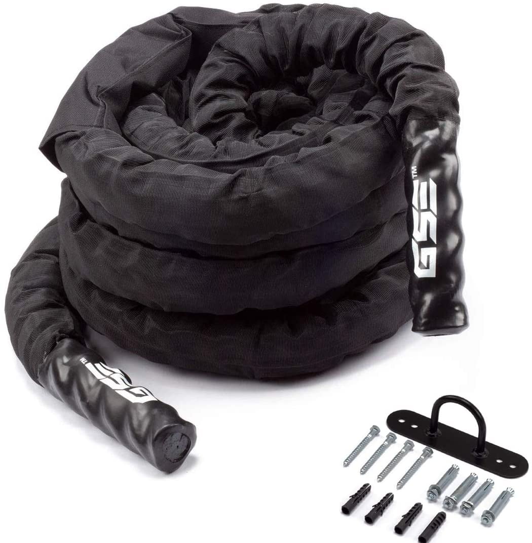 GSE Games & Sports Expert Battle Rope, Heavy Gym Rope for Home/Outdoor ...