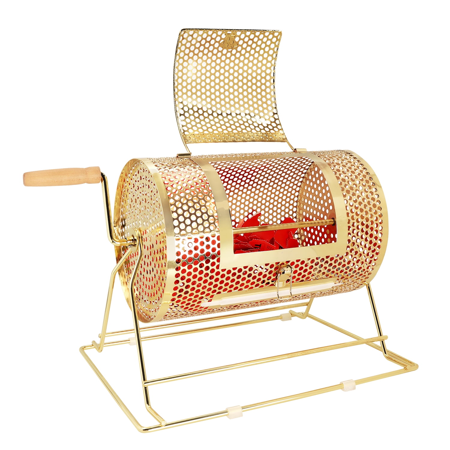 GSE Games & Sports Expert Brass Raffle Ticket Drum, Lottery Spinning ...