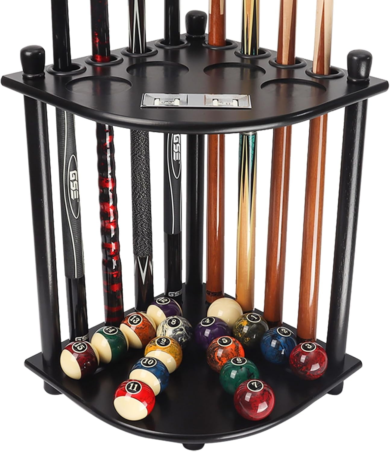 GSE Games & Sports Expert Corner-Style Floor Stand Billiard Pool Cue ...