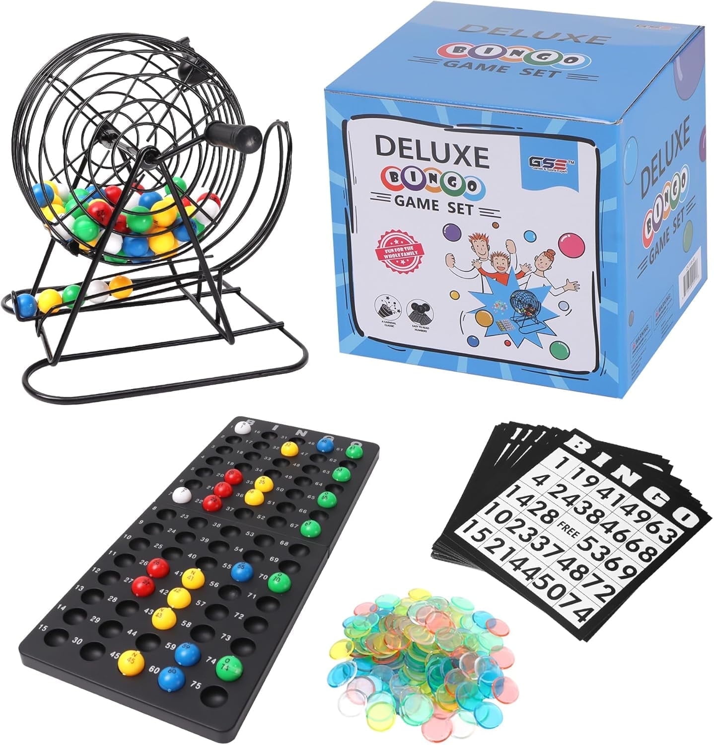 GSE Games & Sports Expert Deluxe Bingo Game Set with Bingo Cage, Bingo ...