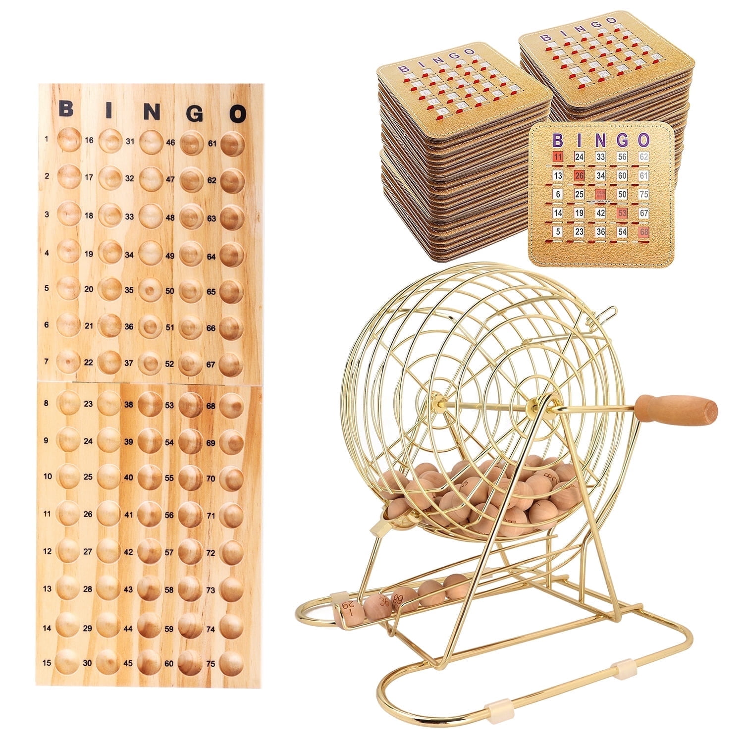 GSE Games & Sports Expert Deluxe Bingo Game Set with Large Brass Bingo ...