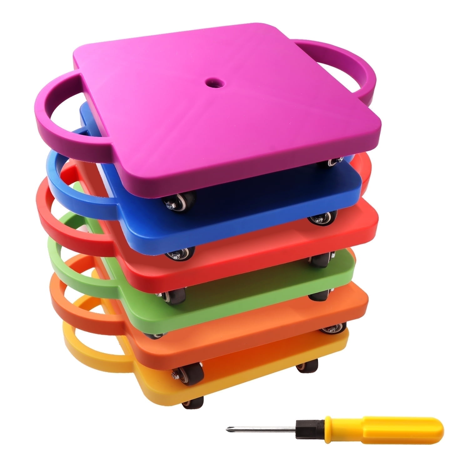 GSE Games & Sports 6 Pack Multi Color Plastic Scooter Board with ...