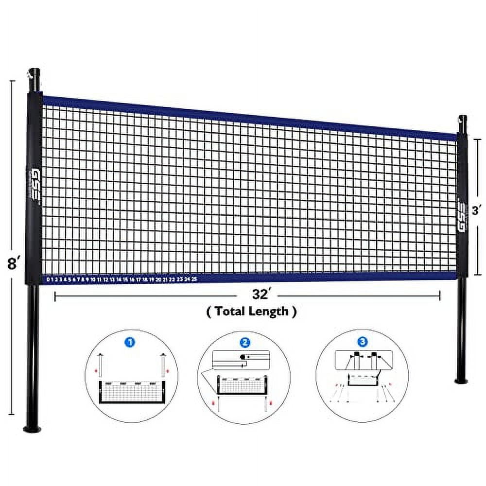 GSE Games & Sports Expert Portable Volleyball & Badminton Combo Set ...