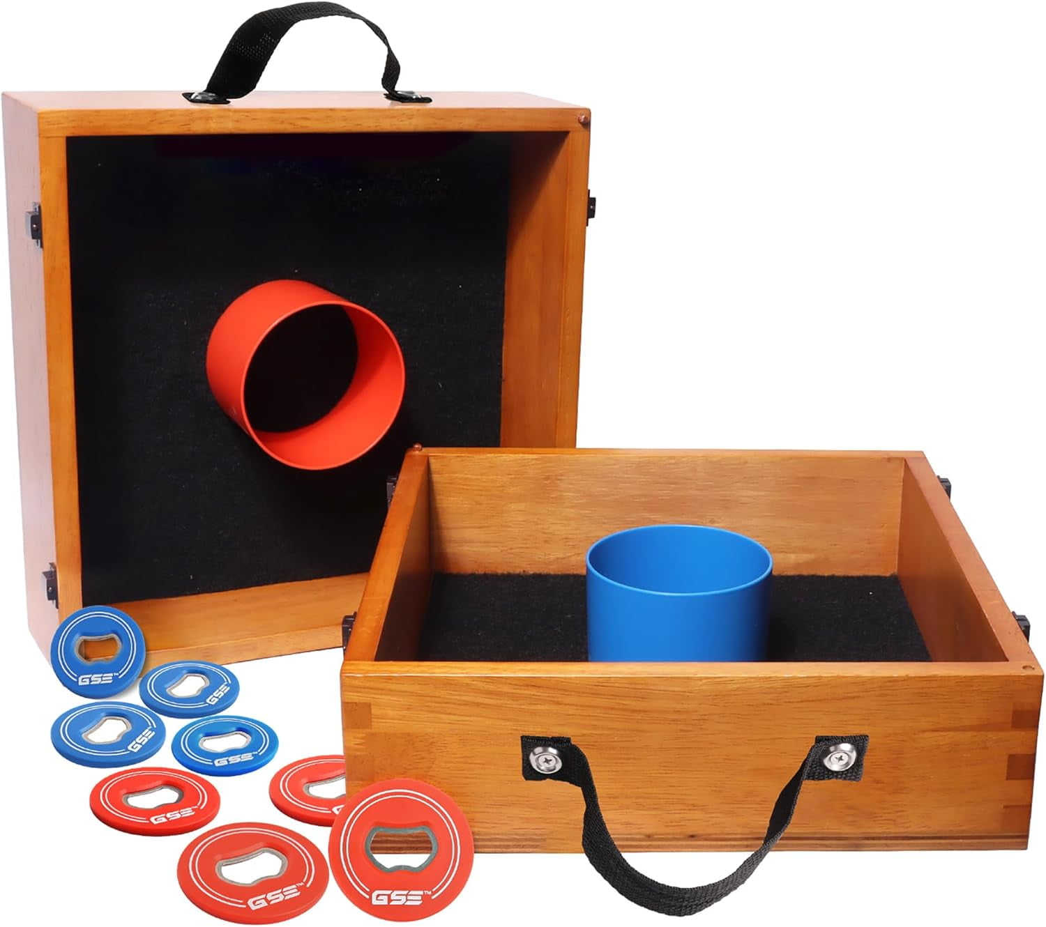 GSE Games & Sports Expert Premium Wood Washer Toss Game Set with 8 ...