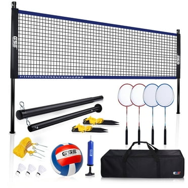 Penn Premium Outdoor Easy Setup Badminton Set with Net, 4 Rackets and ...