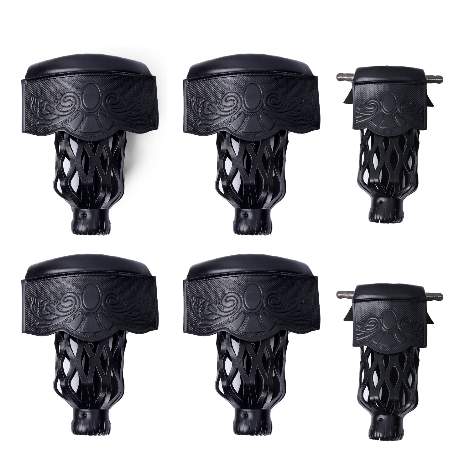 GSE Heavy Duty PU Leather Billiard Pool Table Pockets Set, Black Shield ...