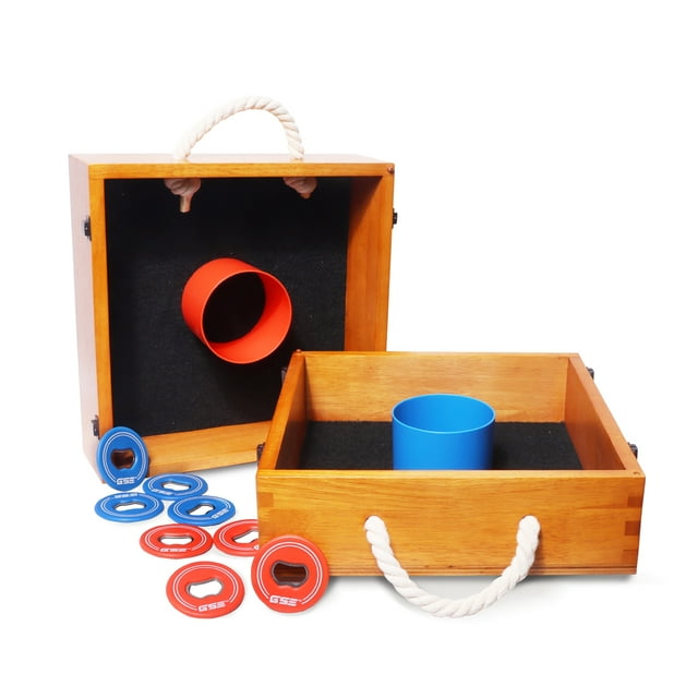 GSE Games & Sports Expert Solid Wood Washer Toss Game Set with 8 Bottle ...