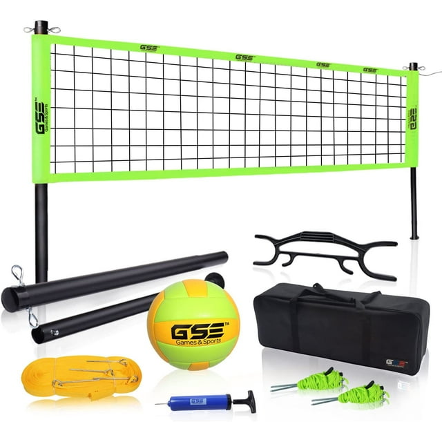 GSE Portable Volleyball Complete Set for Outdoor Backyard, Lawn, Park ...