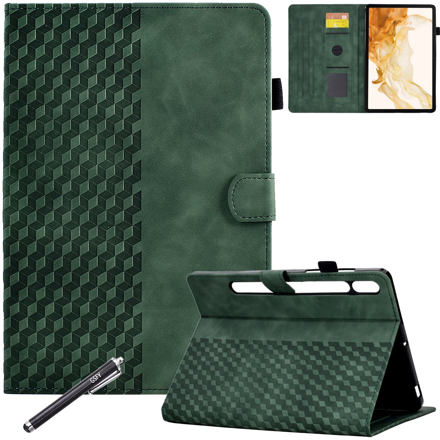 GSFY Case for Galaxy Tab S8/S7 11 inch 2022/2020, PU Leather Wallet ...