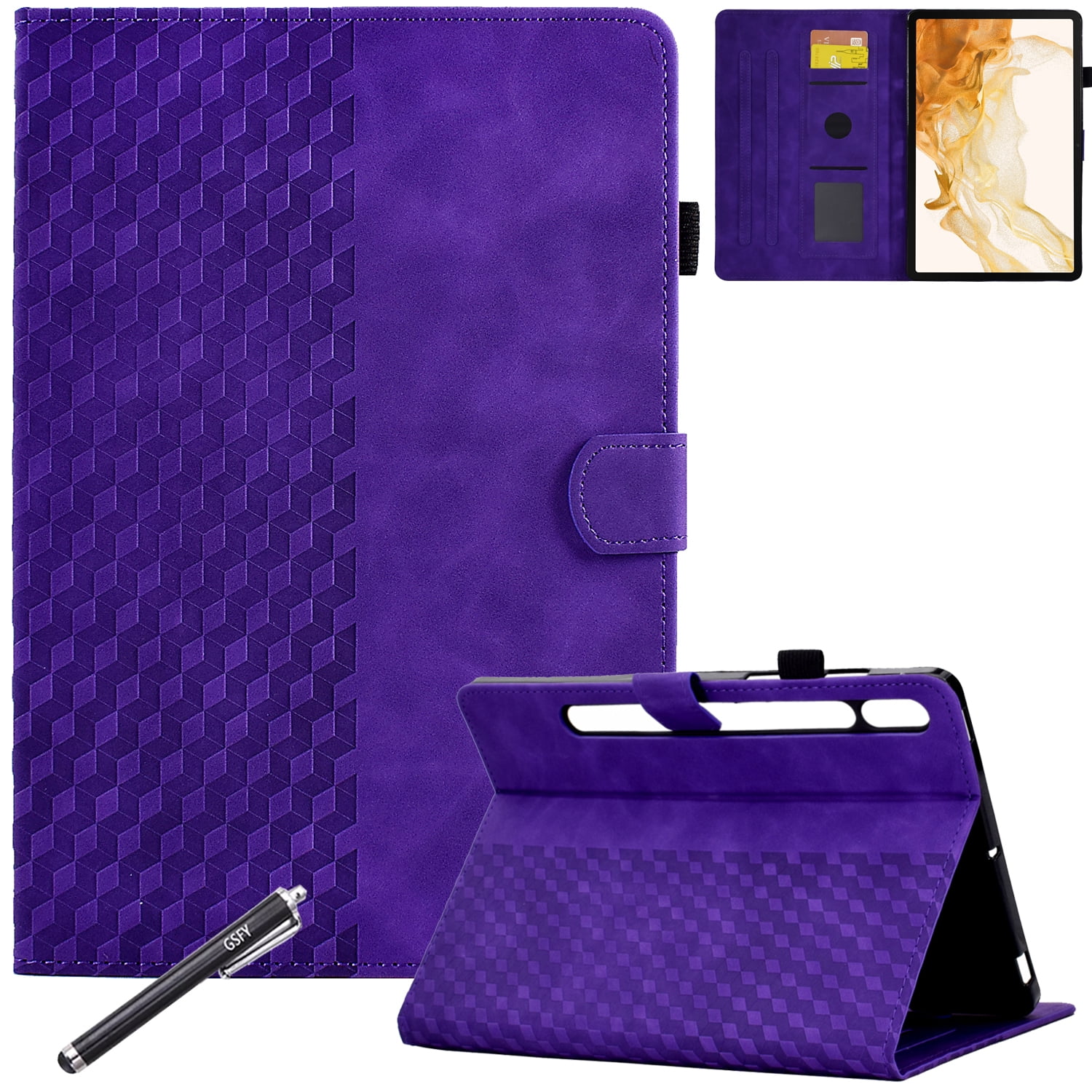 GSFY Case for Galaxy Tab S8/S7 11 inch 2022/2020, PU Leather Wallet ...
