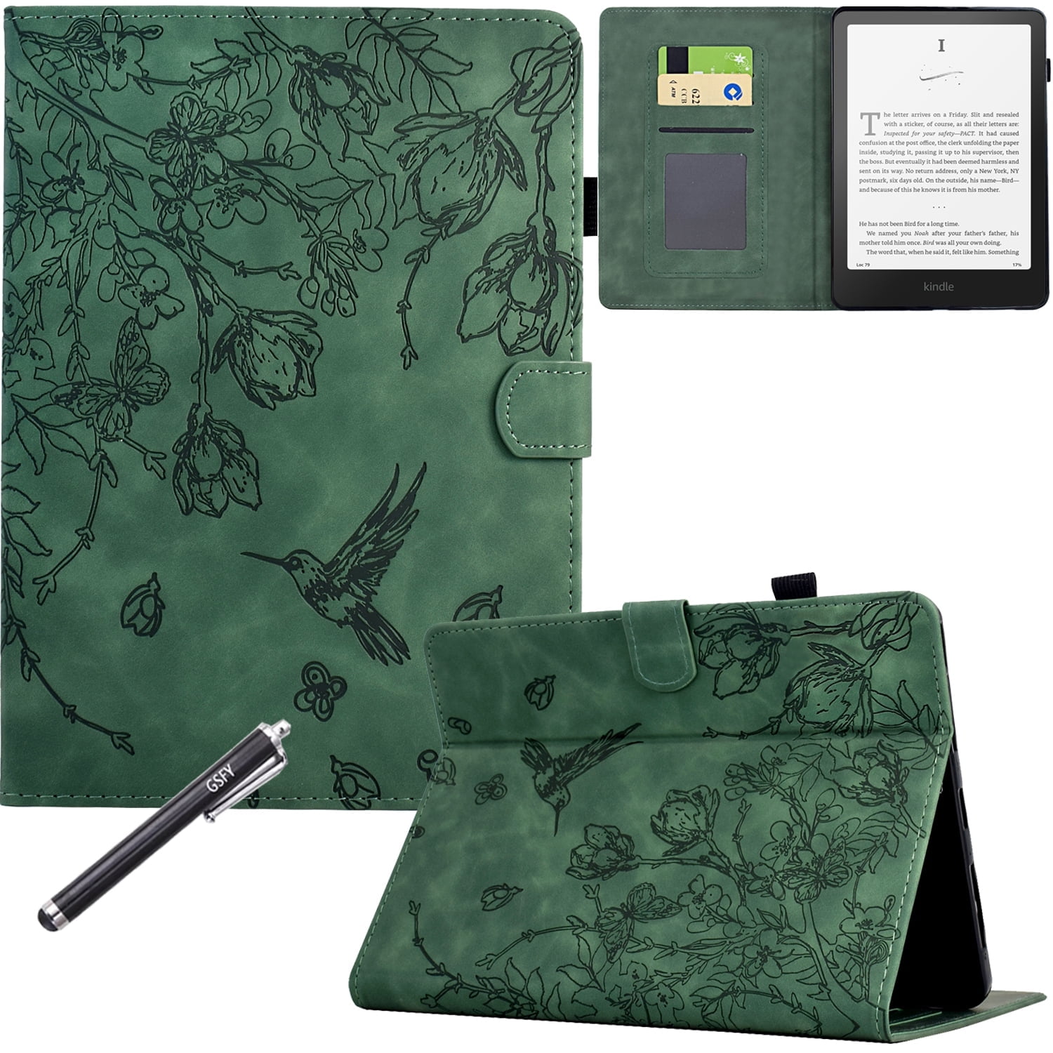 GSFY Case for Kindle Paperwhite (12th Generation, 2024), PU Leather Magnetic Closure Wallet Case ...