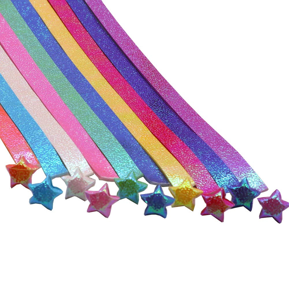 GSHLLO 200 Sheets Glitter TMA2 Origami Stars Paper Folding Strips ...