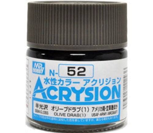 GSI Creos MR. Hobby Aqueous Acrysion N52 Olive Drab 10mL Acrylic Model ...