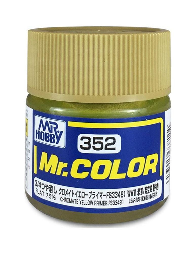 GSI Creos MR. Hobby C352 3/4 Flat Chromate Yellow Primer FS33481 10ml Model Paint - Walmart.com