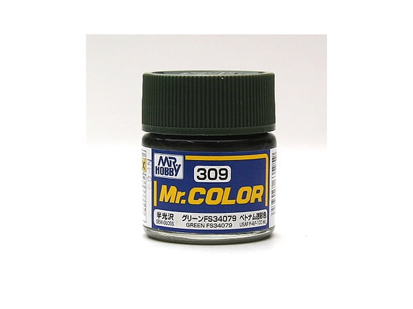 GSI Creos MR. Hobby Mr Color MR-309 Green FS34079 10mL Semi-Gloss Paint ...