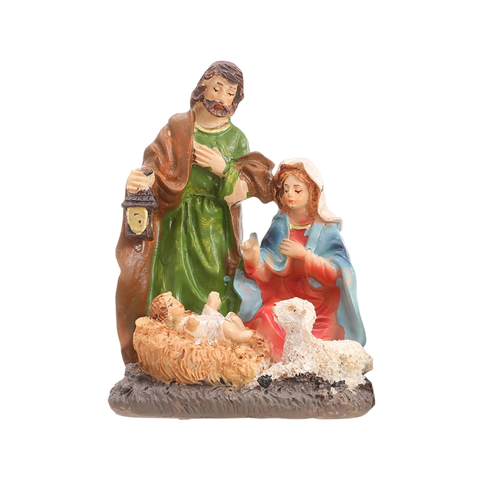 GSKKLQ Resin Nativity Scene Ornaments Set - Cultural Christmas Decor ...