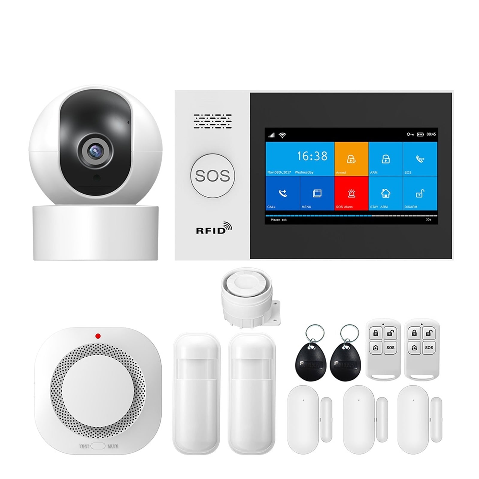 GSM Alarm System APP Remote Control Alarm Panel Switchable 9 Languages ...