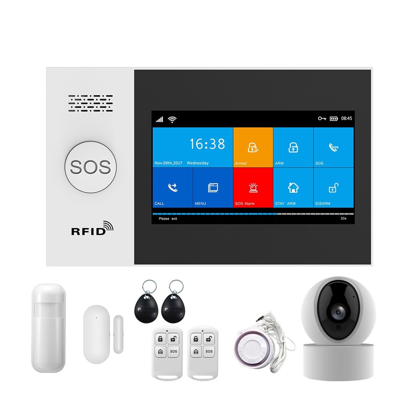 GSM Alarm System APP Remote Control Alarm Panel Switchable 9 Languages ...