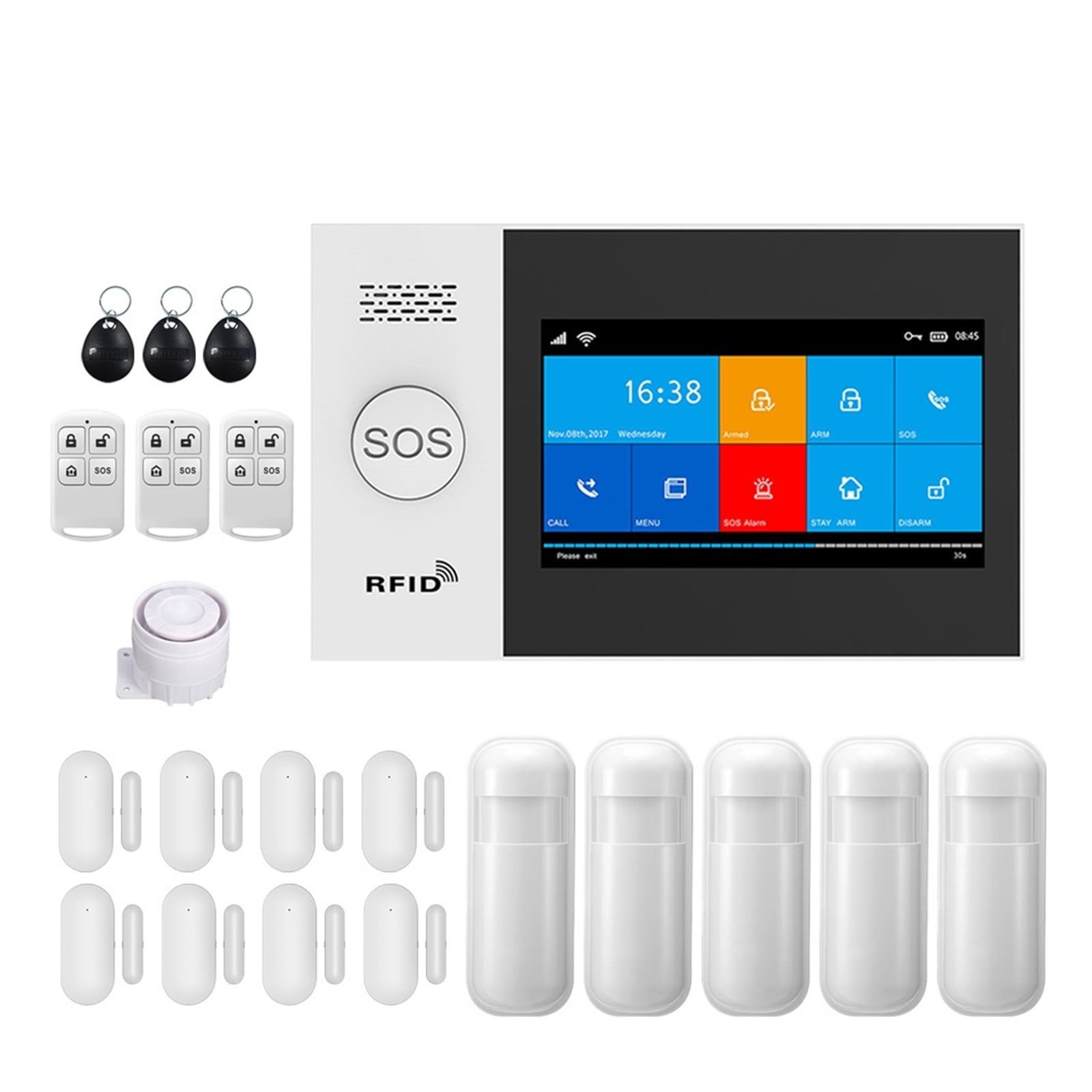 GSM Alarm System APP Remote Control Alarm Panel Switchable 9 Languages ...