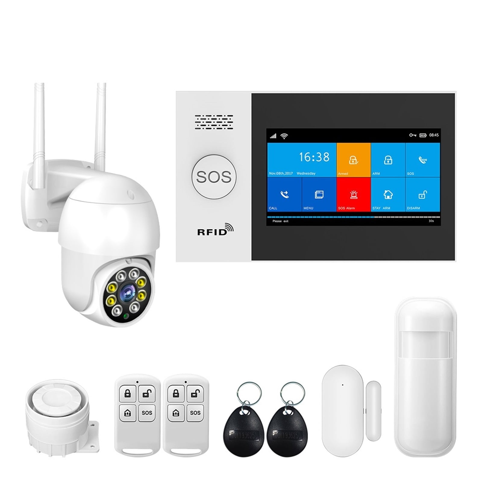 GSM Alarm System APP Remote Control Alarm Panel Switchable 9 Languages ...