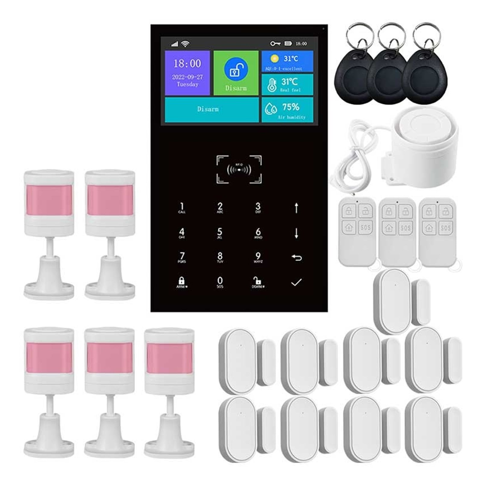 GSM Alarm System Home Burglar Security Works With Wireless Door Window ...