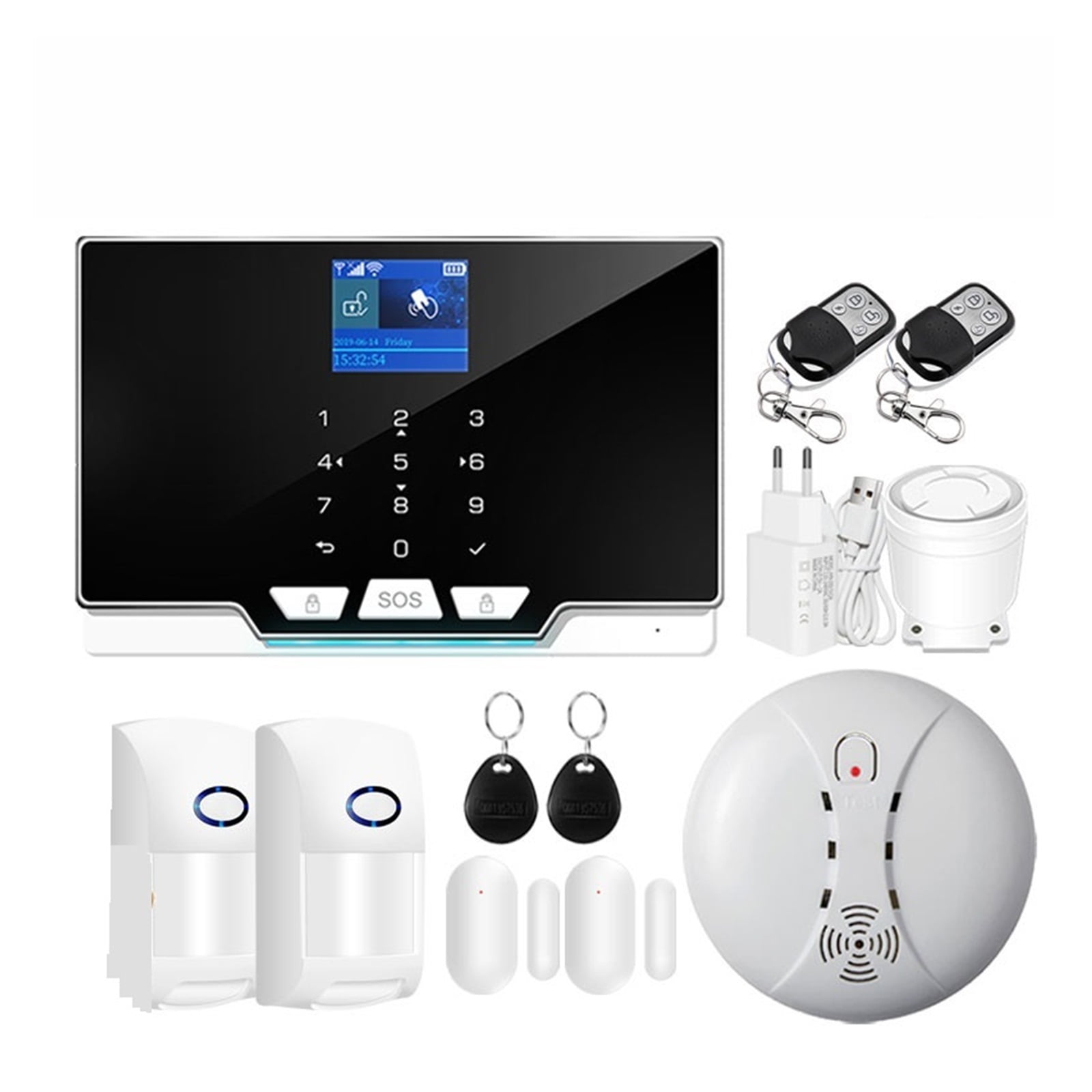 GSM Alarm System Touch Keyboard RFID 433MHz Wireless Detector APP ...