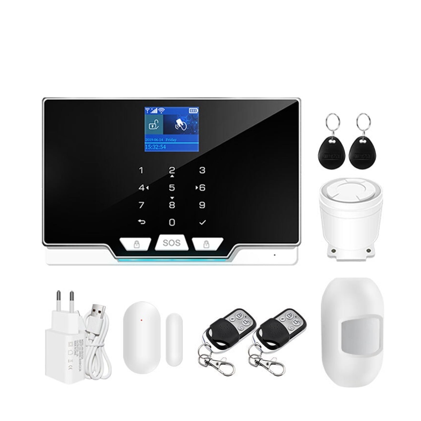 GSM Alarm System Touch Keyboard RFID 433MHz Wireless Detector APP ...