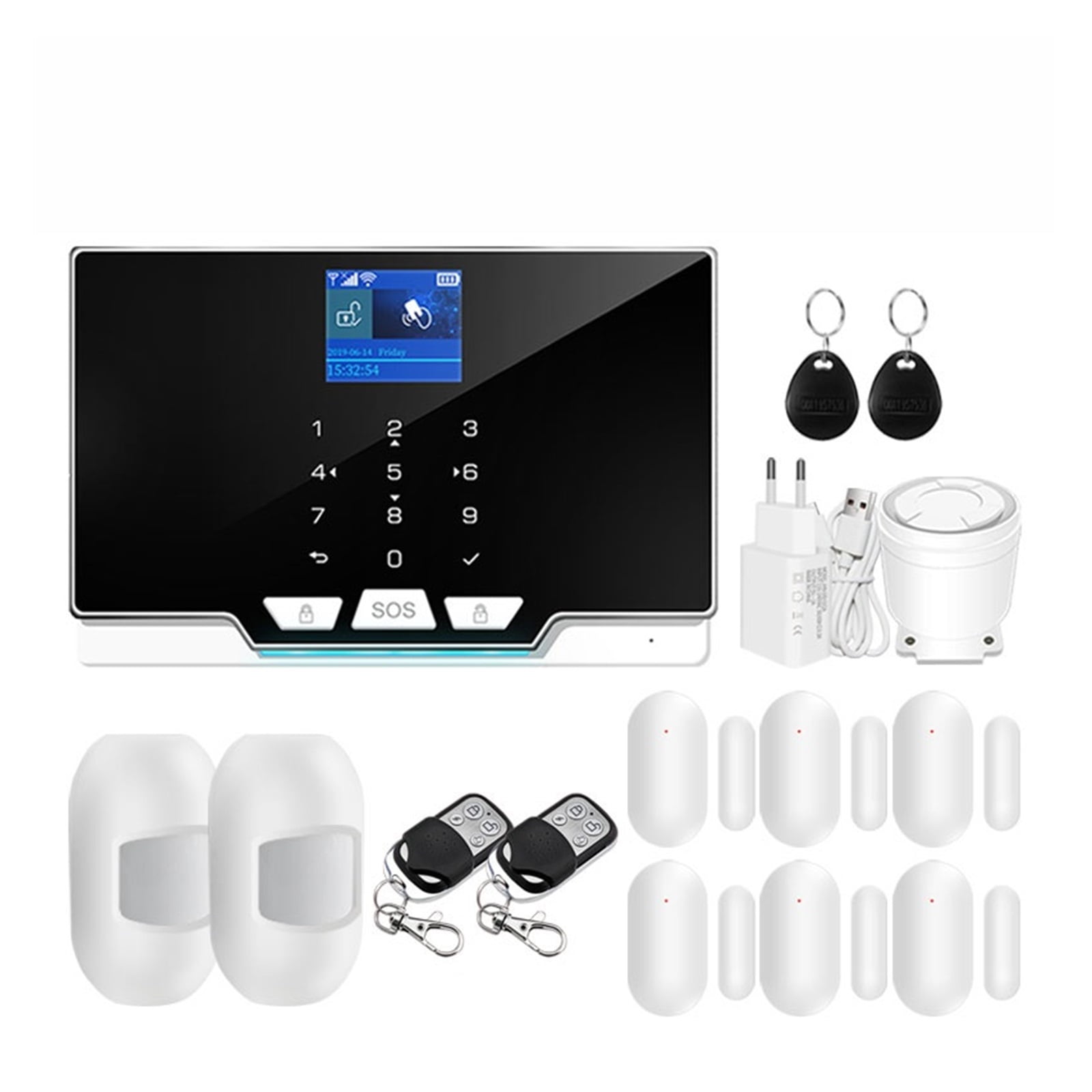 GSM Alarm System Touch Keyboard RFID 433MHz Wireless Detector APP ...