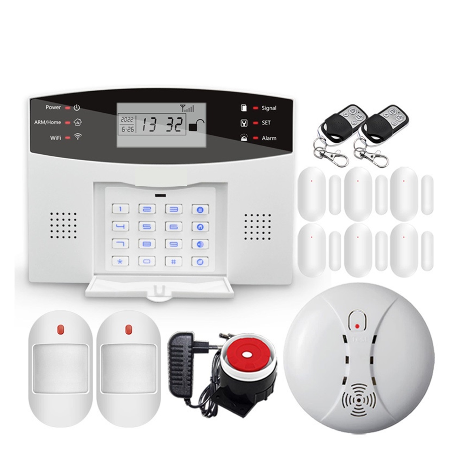GSM Alarm System Tuya Smart Home Security Burglar 433MHz Wireless Detector Wired Sensor LCD ...