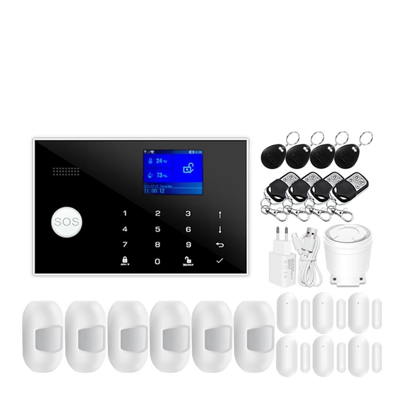 GSM Alarm System Tuya Smart Home TFT Screen RFID APP Touch Keyboard ...