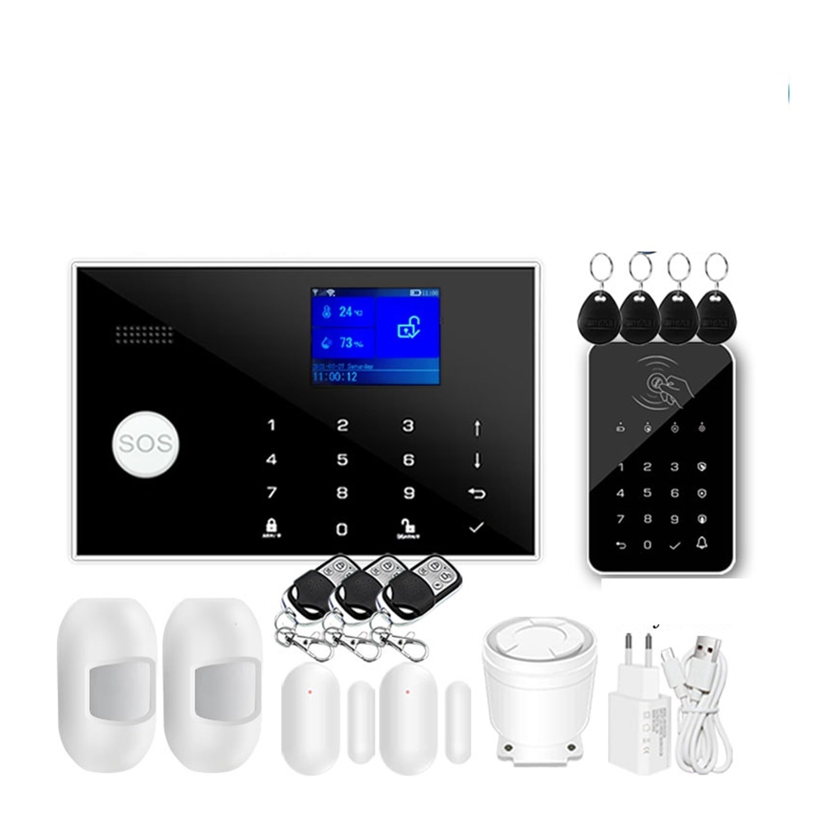 GSM Alarm System Tuya Smart Home TFT Screen RFID APP Touch Keyboard ...