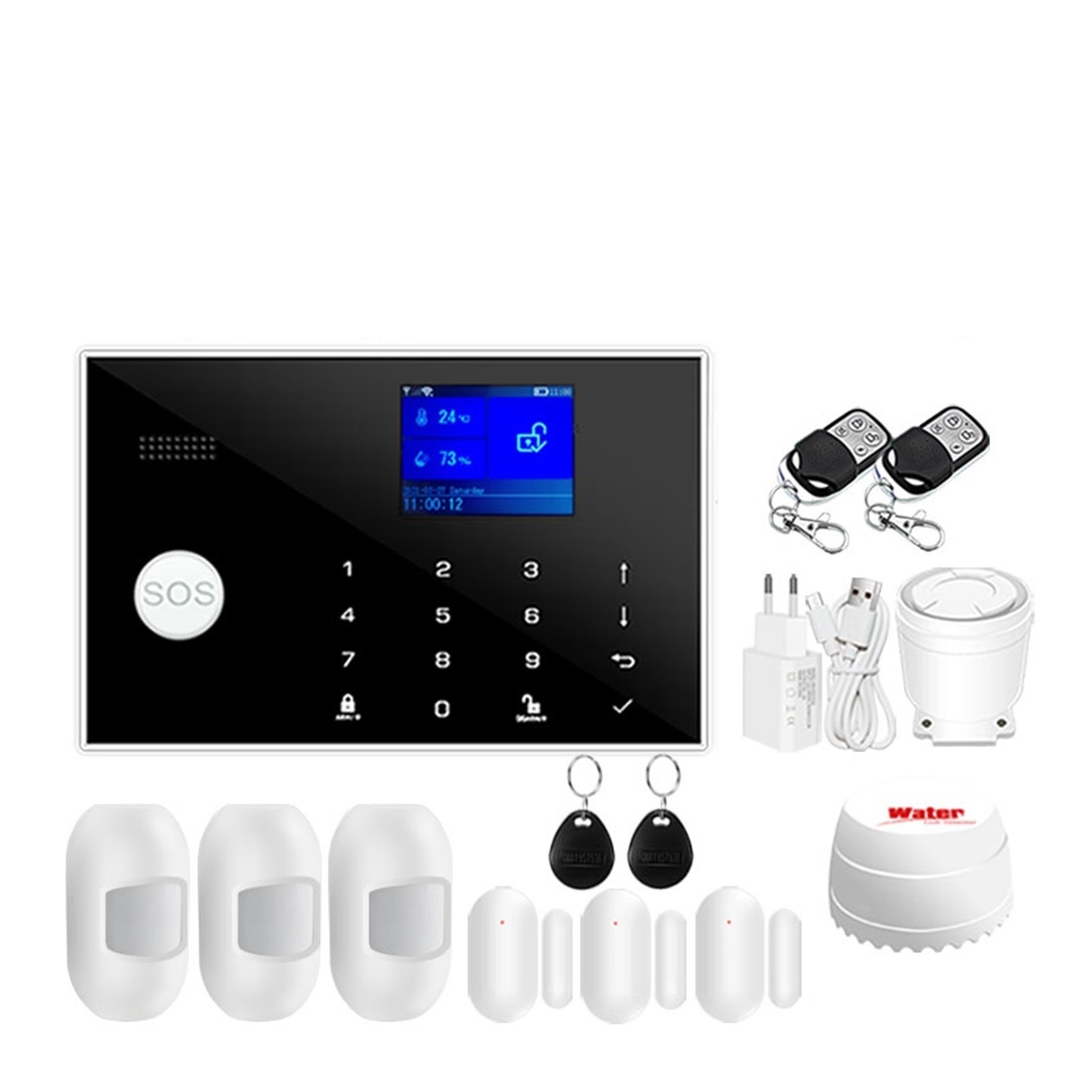 GSM Alarm System Tuya Smart Home TFT Screen RFID APP Touch Keyboard House Burglar Security Alarm ...