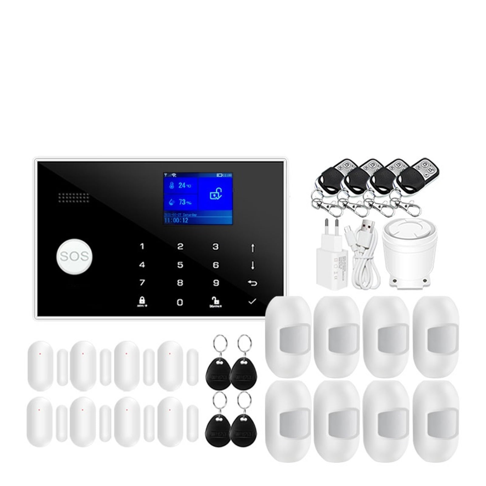 GSM Alarm System Tuya Smart Home TFT Screen RFID APP Touch Keyboard ...