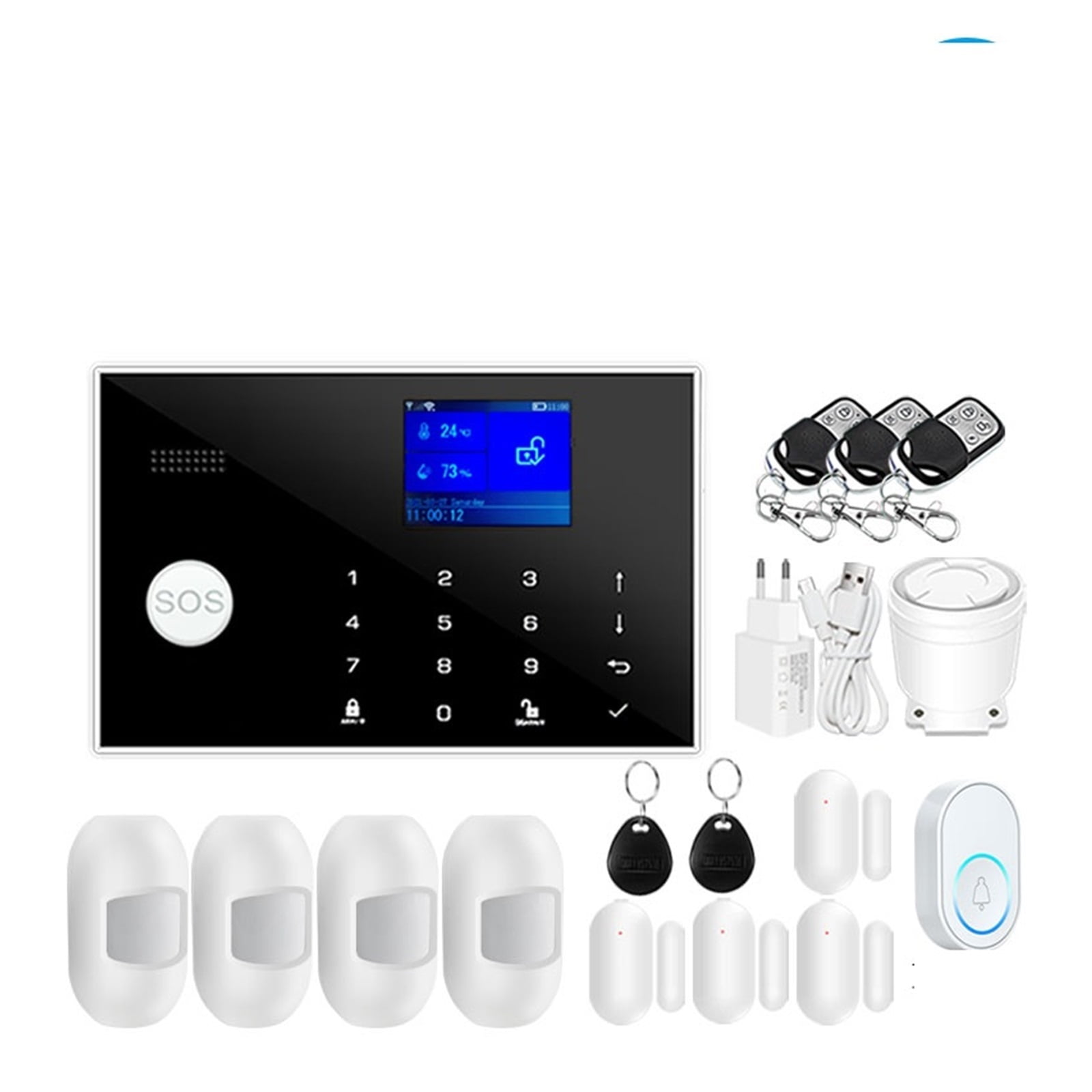 GSM Alarm System Tuya Smart Home TFT Screen RFID APP Touch Keyboard ...