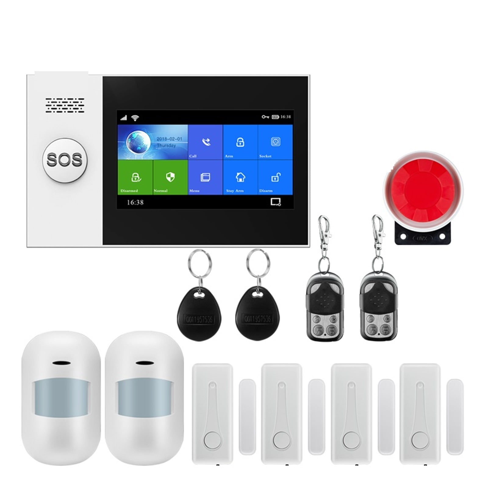 GSM Burglar Home Security Alarm System With Motion Sensor And IP Carema ...