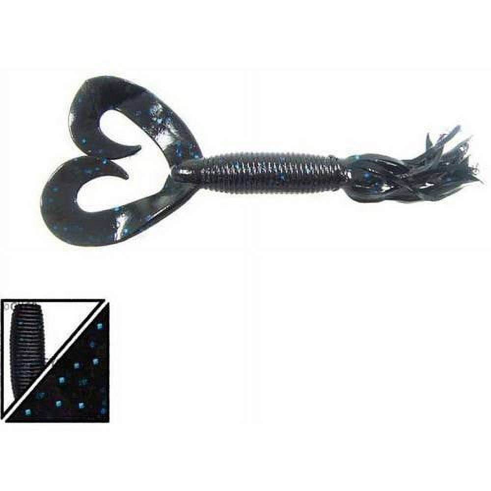 Yamamoto 4" Double Tail Hula Grub Black W/Lg Blue Flk - Walmart.com