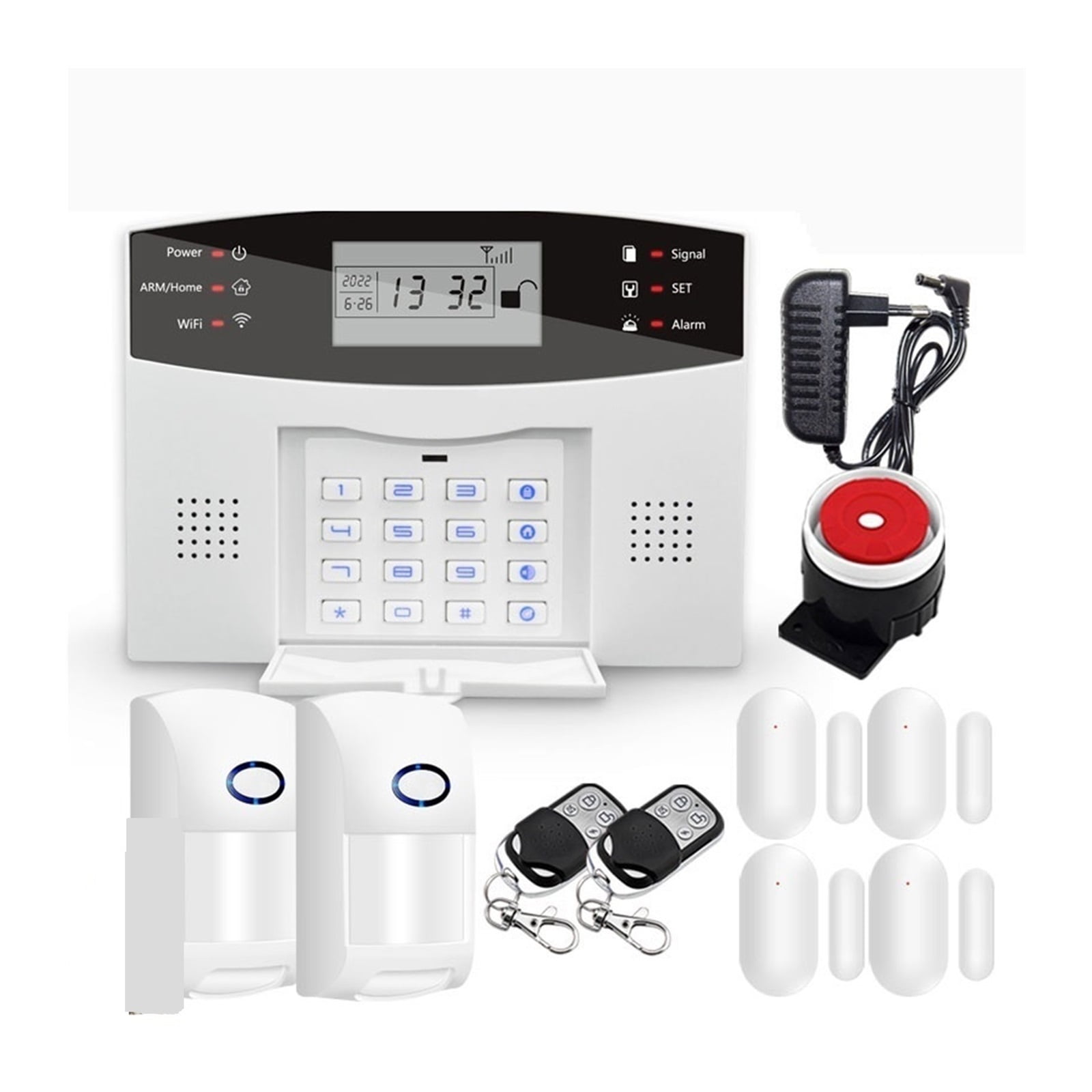 GSM Home Alarm System LCD Screen 433MHz Wireless Wired Sensor Smart ...