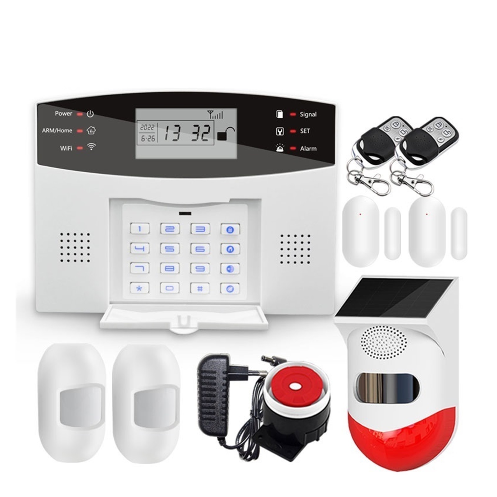 GSM Home Alarm System LCD Screen 433MHz Wireless Wired Sensor Smart House Security Burglar Host ...