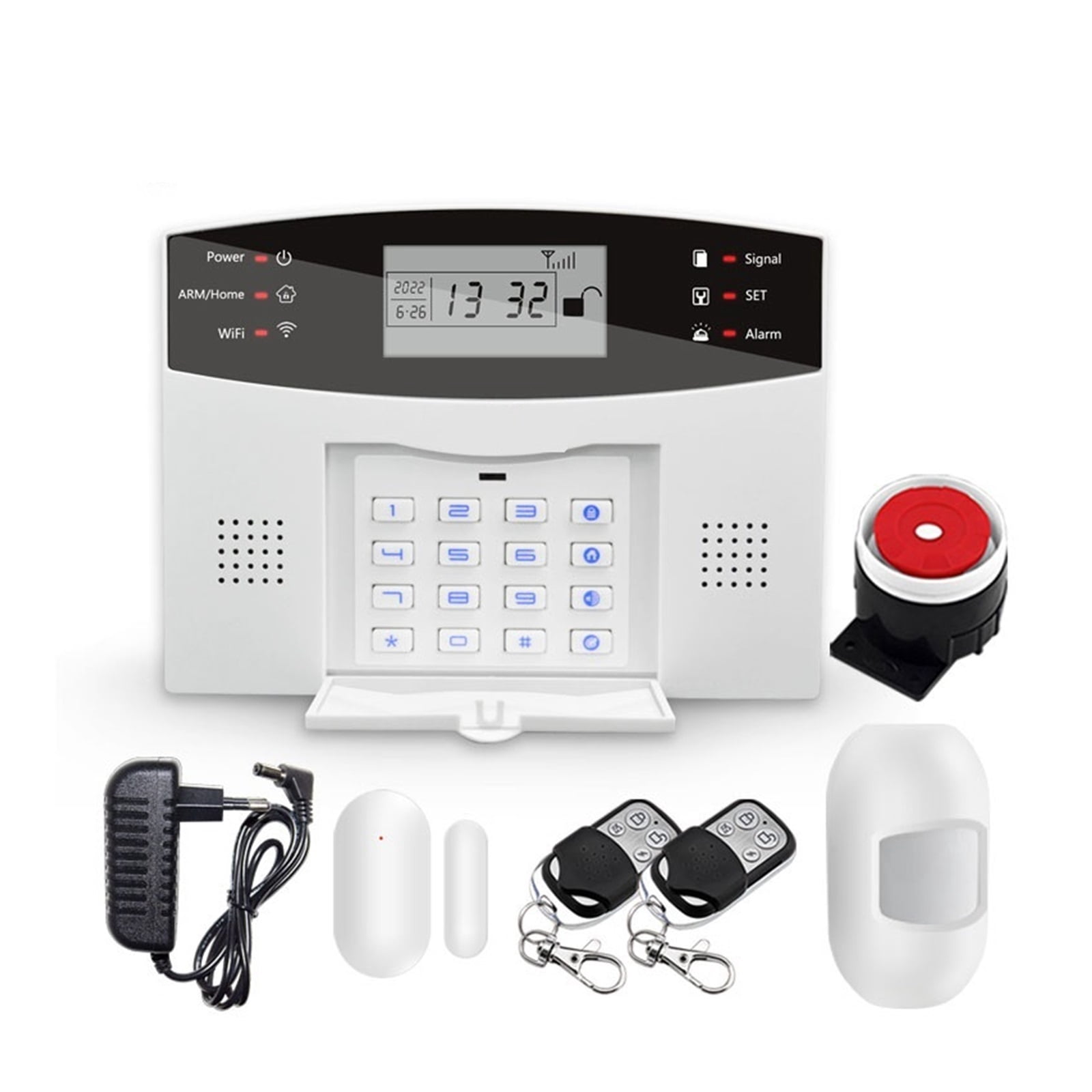 GSM Home Alarm System LCD Screen 433MHz Wireless Wired Sensor Smart ...