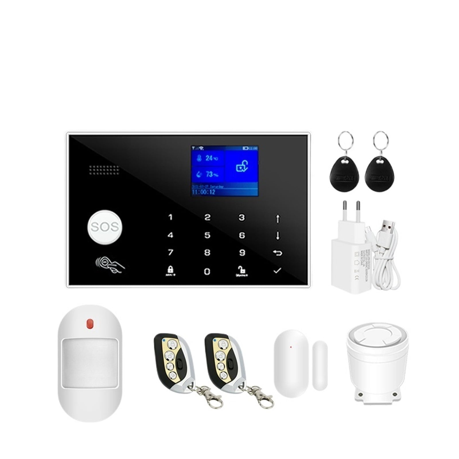 GSM Home Alarm System Smart Security Burglar Host Touch Keyboard Support 433MHz Wireless ...