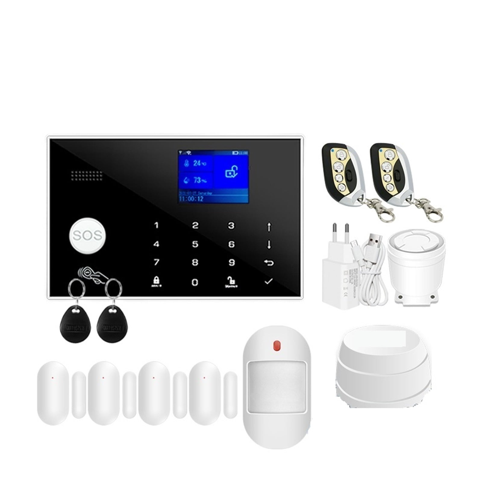 GSM Home Alarm System Smart Security Burglar Host Touch Keyboard Support 433MHz Wireless ...