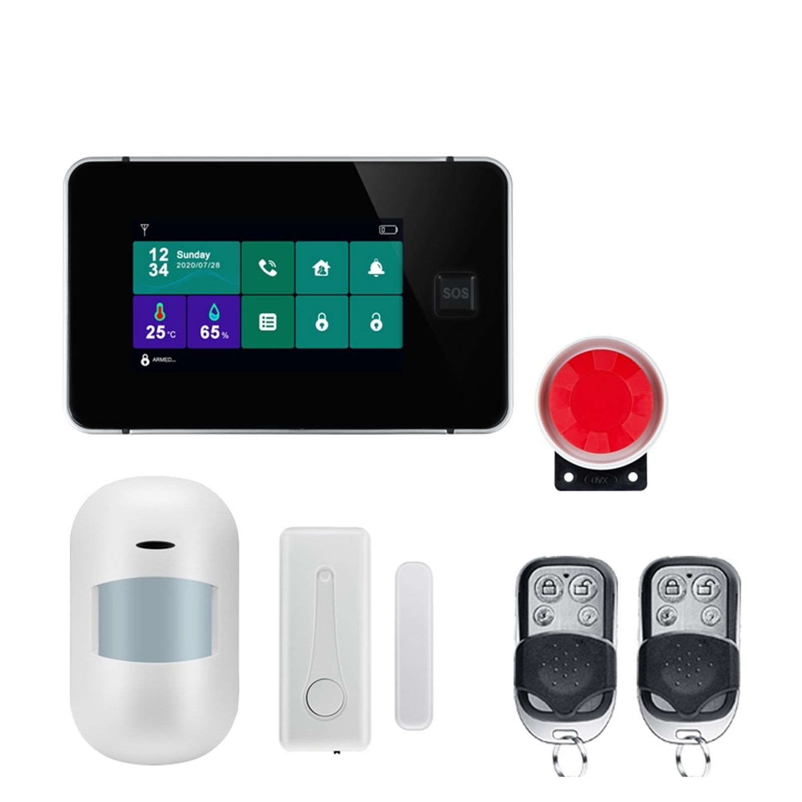 GSM Home Alarm System Smart Security Burglar Host Touch Keyboard Support RFID 433MHz Wireless ...